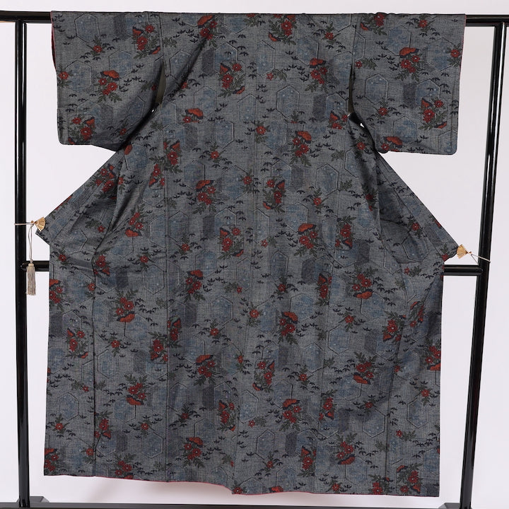 Kimono Reserve - Japanese kimono (Tsumugi) M-size 100% silk / 533
